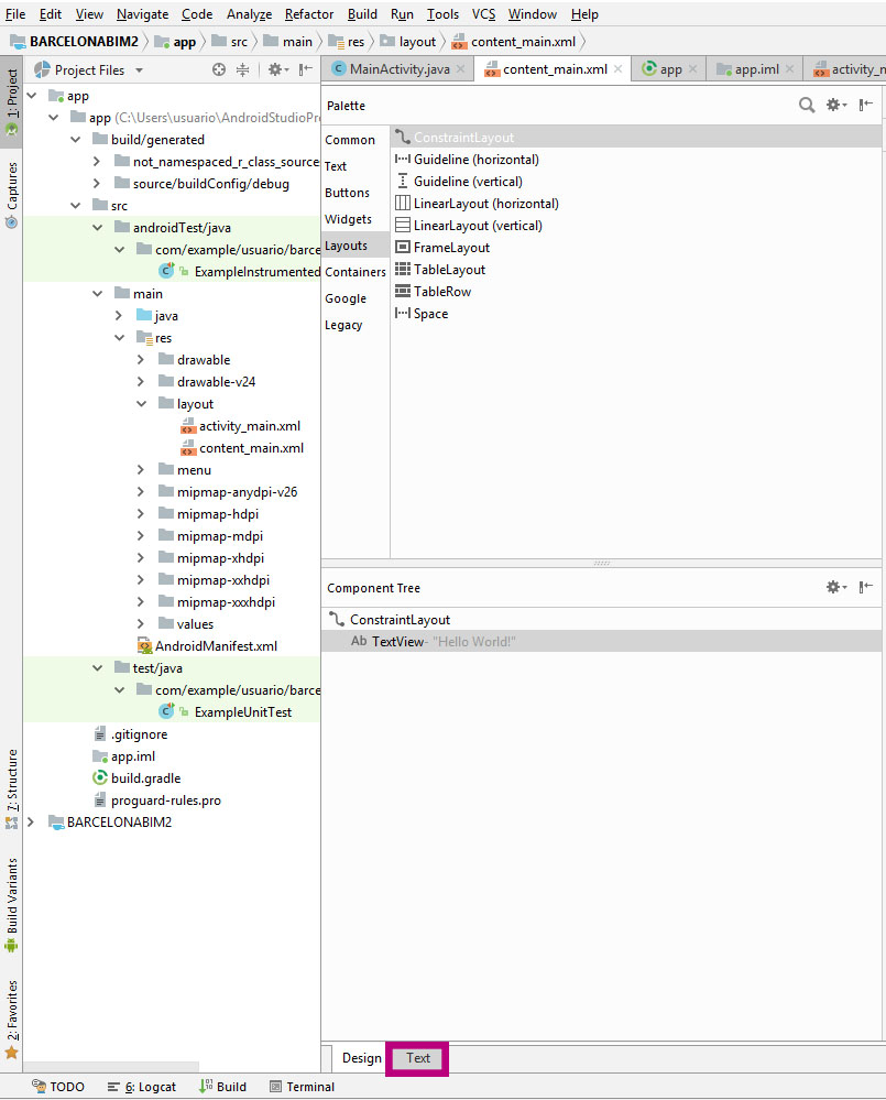ANDROID – CONCEPTOS BÁSICOS (7) – El asistente de ANDROID STUDIO (5) El ...
