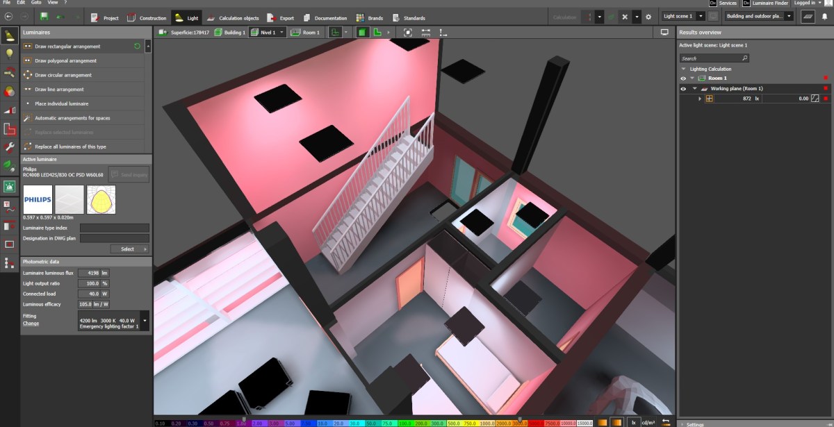 REVIT ARCHITECTURE (909) – DIALux evo (6) Interface de usuario (5 ...